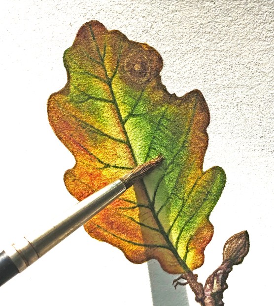 Technique tutorial: adding texture to leaves – Sandrine Maugy